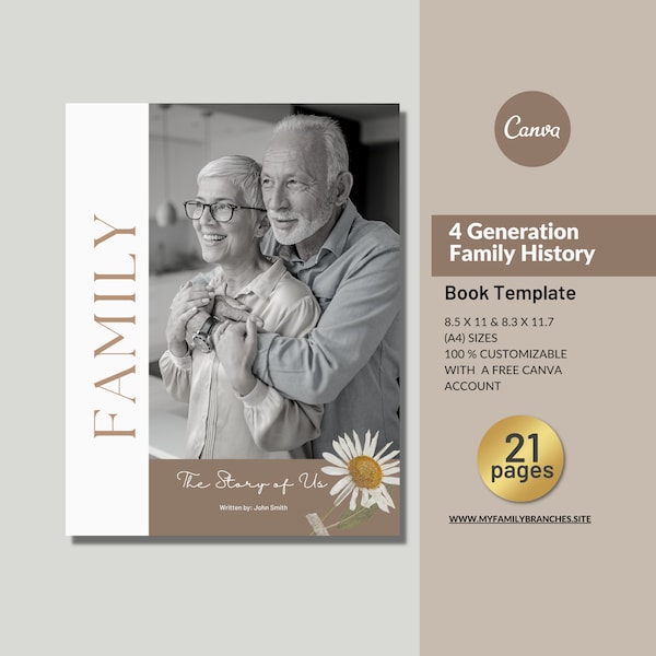 Family Tree Book Template - Etsy