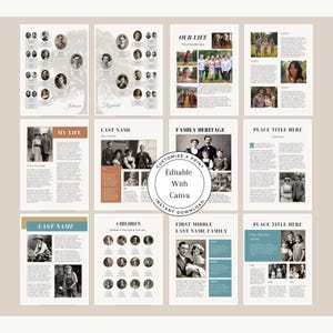 Family History Book Canva Template: Genealogy Gift, Ancestry Keepsake ...
