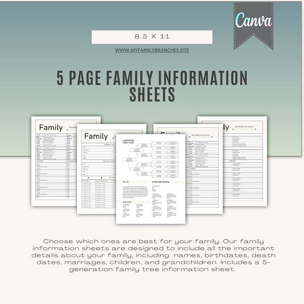 Genealogy Report Template - Etsy