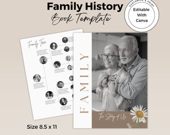 ELITE Ancestry Book Template / Family Tree / Customizable Canva Book ...