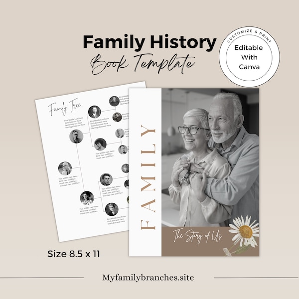 Family Tree Template 8 Generation, Family Tree Chart, 24x36 and A1 ...