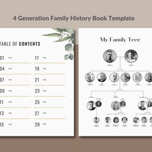 Family History Book Template / Editable Family Tree Template / - Etsy