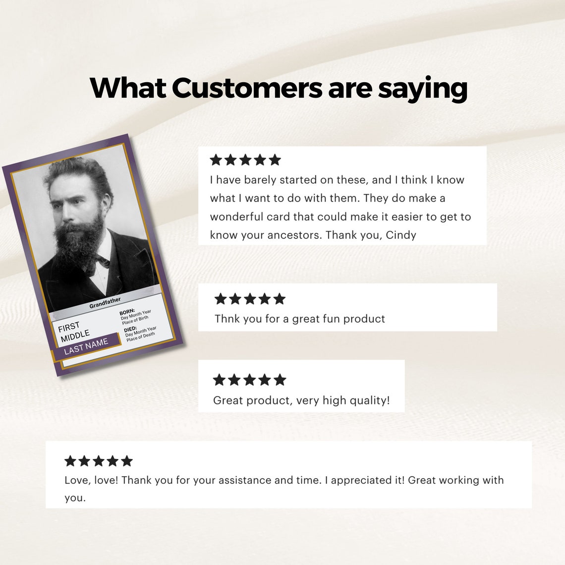 Ancestor Trading Card Templates / Printable Cards / Family Reunion ...