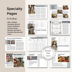 DELUXE Family History Book Template / Customize With Canva / Ancestry ...