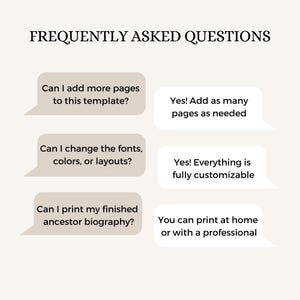 10-page Modern Biography Bundle | Family History Add-on Pages ...