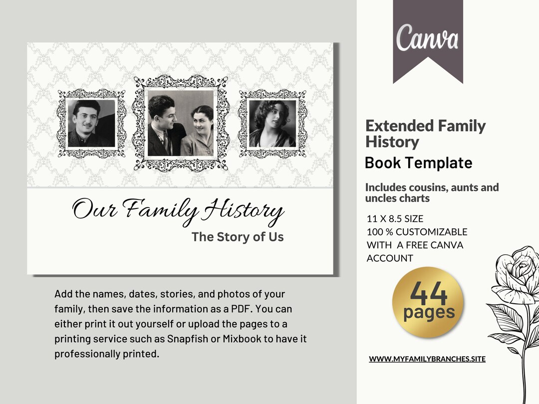 Extended Family History Book / Cousin Chart / Descendant Chart - Etsy