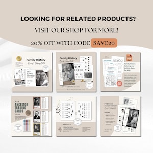 Scrapbook Ancestor Biography Template Set | Family History | Genealogy ...