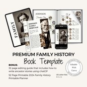 Ancestry Book Template Family Tree Family History Genealogy Book Mac PC ...