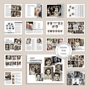 DELUXE Family History Book Template / Customize With Canva / Ancestry ...