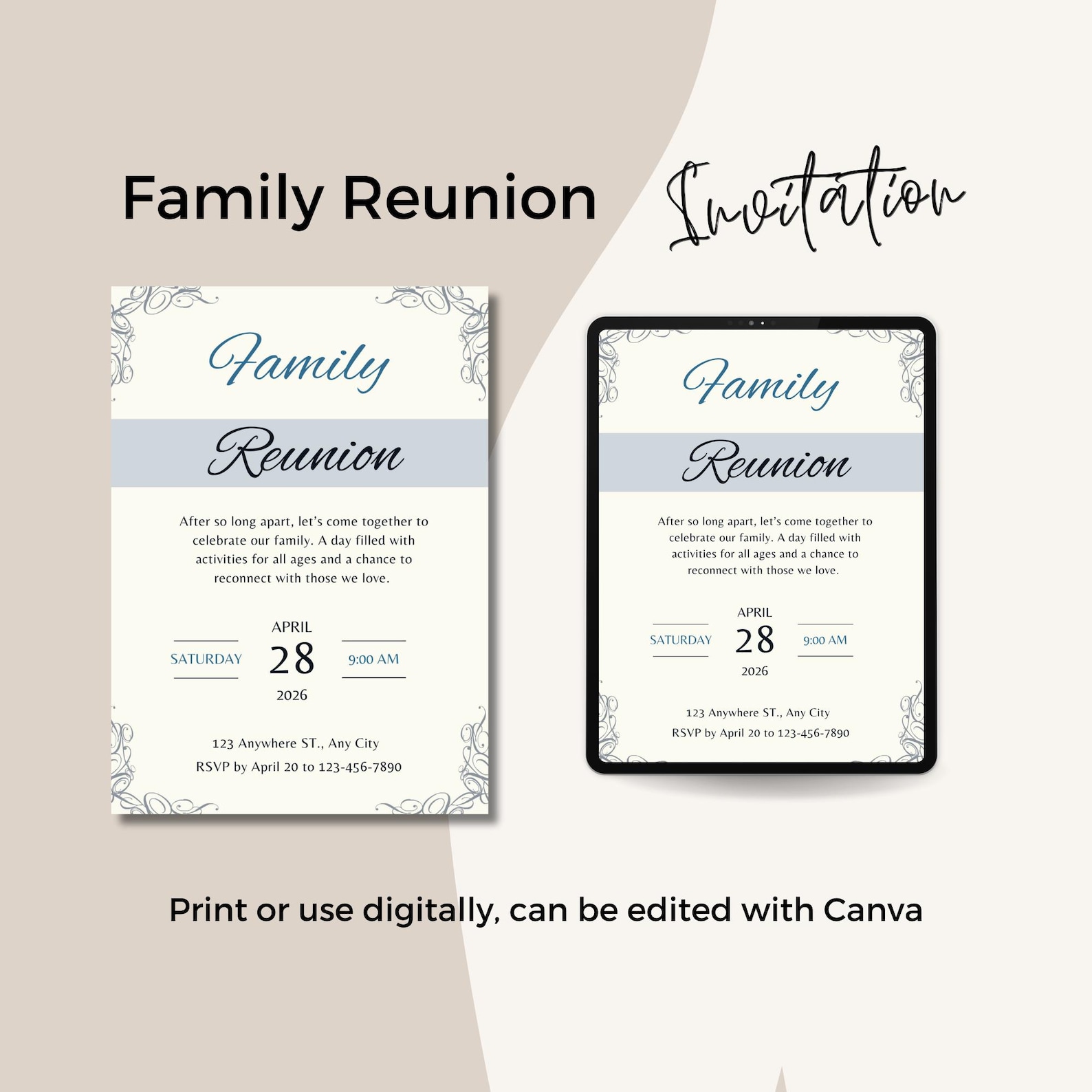 Rememberance Family Reunion Keepsake Set: Invitation and Bookmark ...