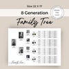 4 Generation Family Tree and Descendant Chart / Customizable Family ...