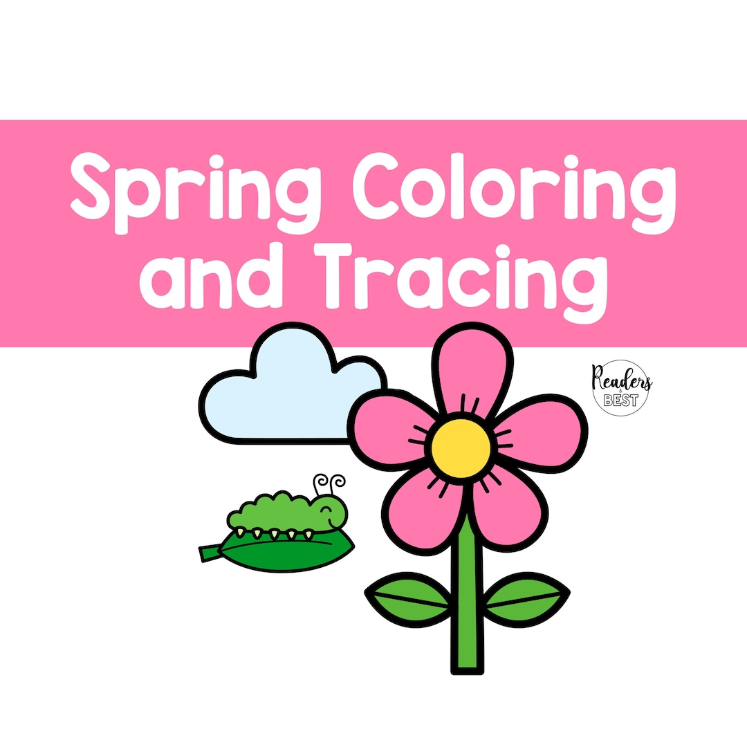 Spring Coloring and Tracing Pages - Etsy