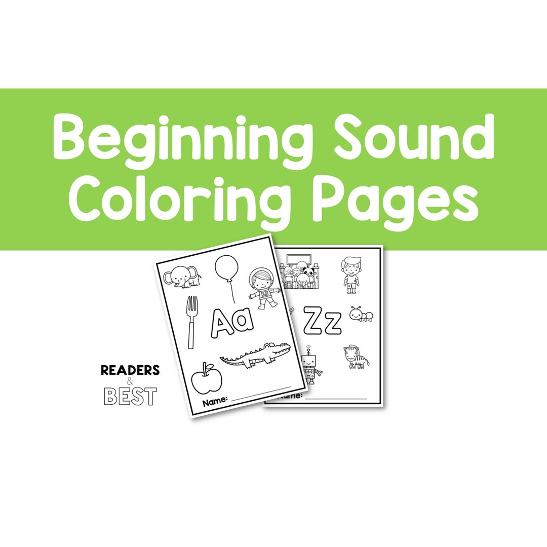Beginning Sound Coloring Pages - Etsy