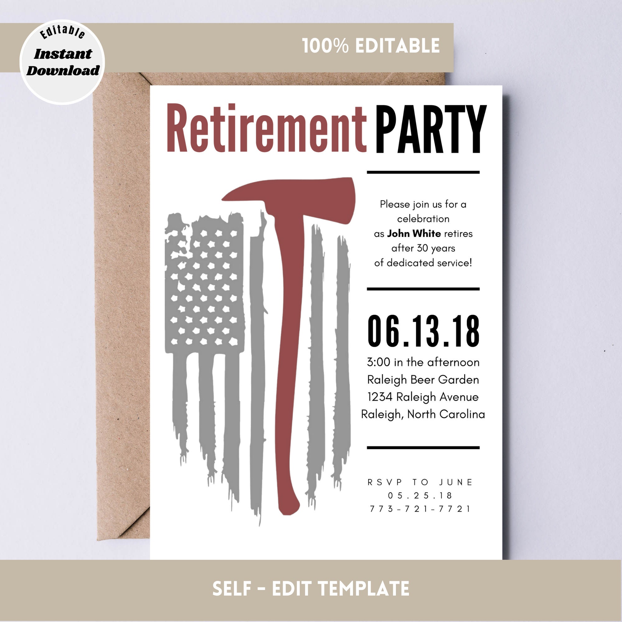 Fireman Retirement Party, Firefighter Retirement Invitation, Evite ...