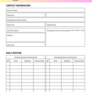 Kitty Care Checklist - Etsy
