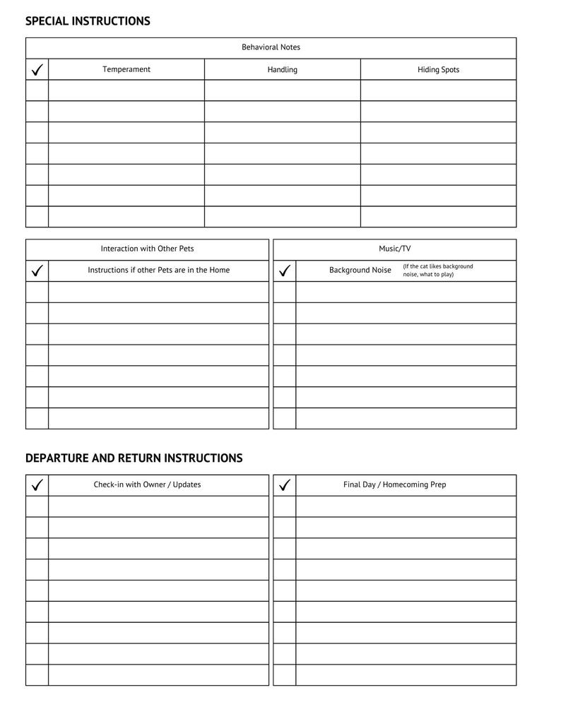 Kitty Care Checklist - Etsy