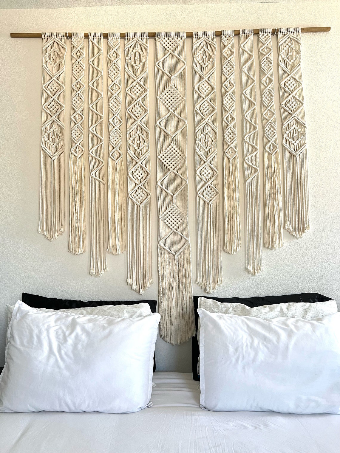 Large Diamond Panel Wall Hanging | Wall Tapestry | Rope Art - Etsy