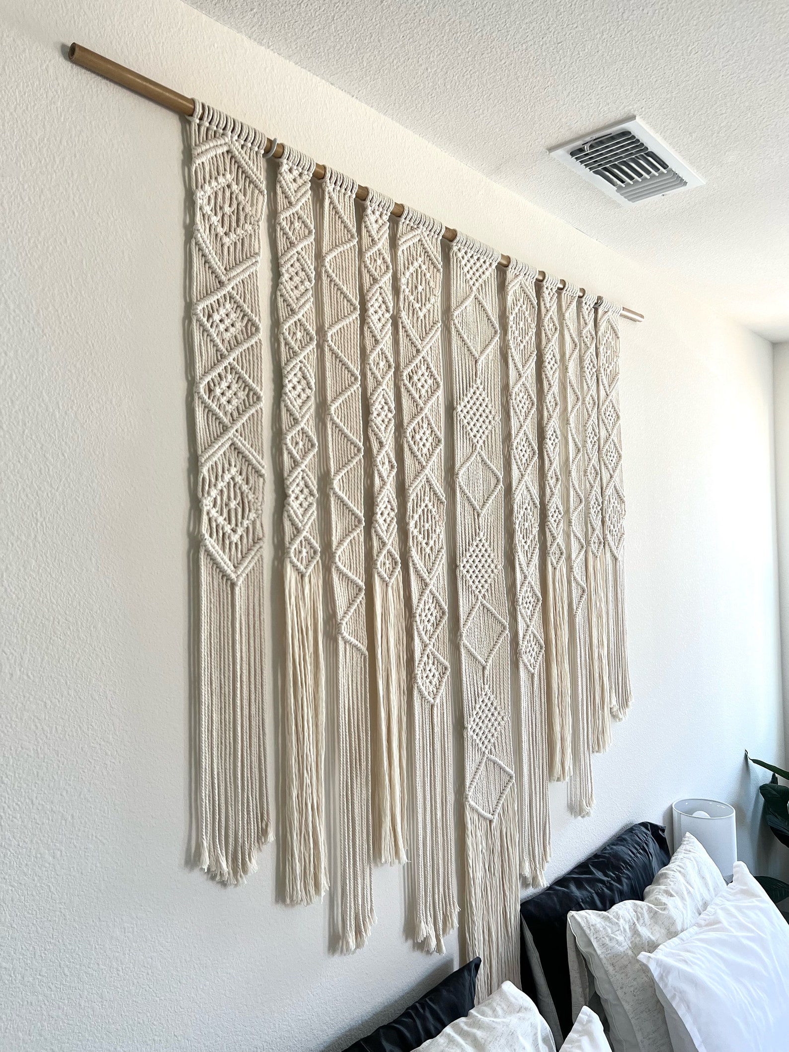 Large Diamond Panel Wall Hanging | Wall Tapestry | Rope Art - Etsy