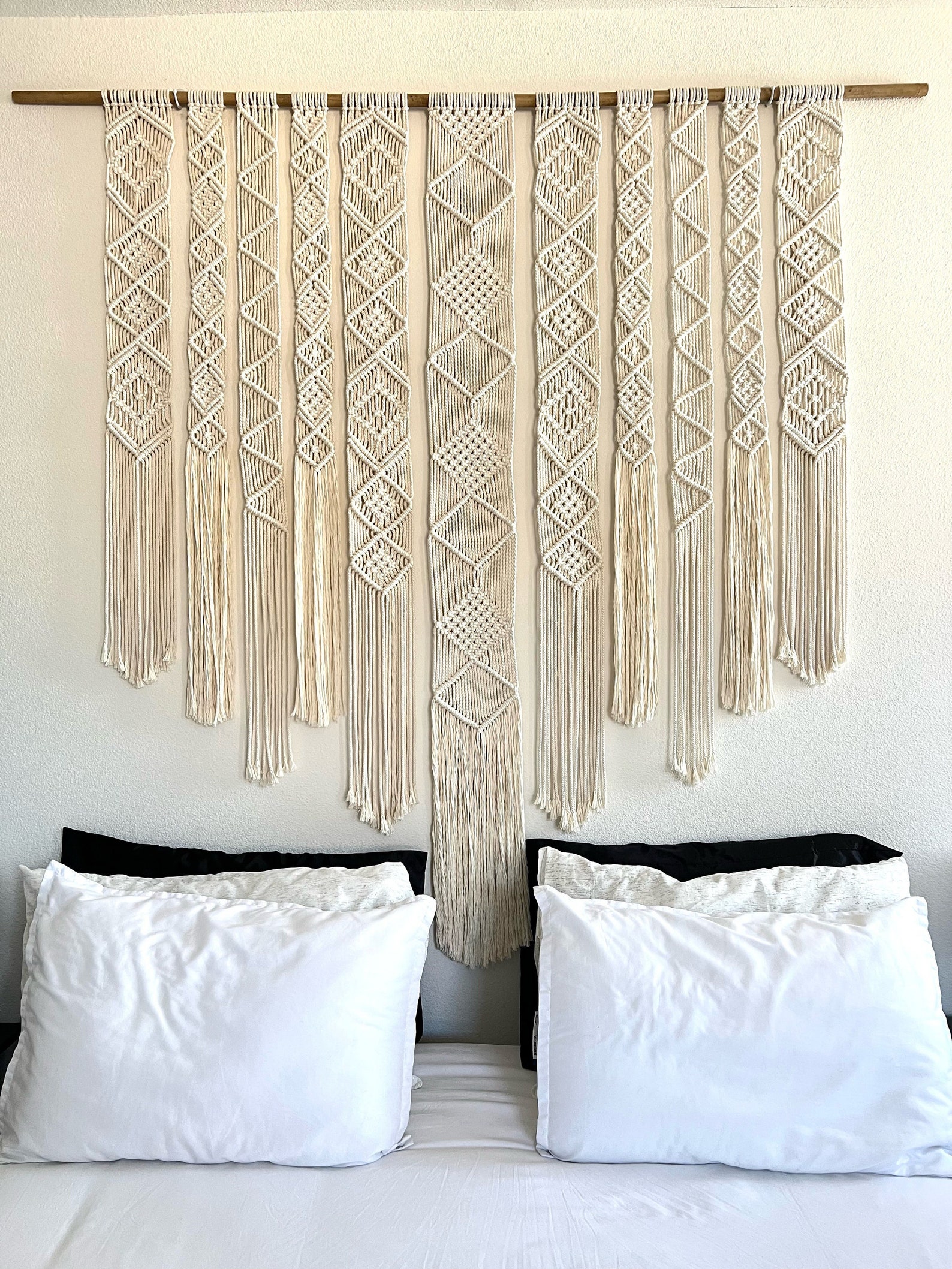 Large Diamond Panel Wall Hanging | Wall Tapestry | Rope Art - Etsy
