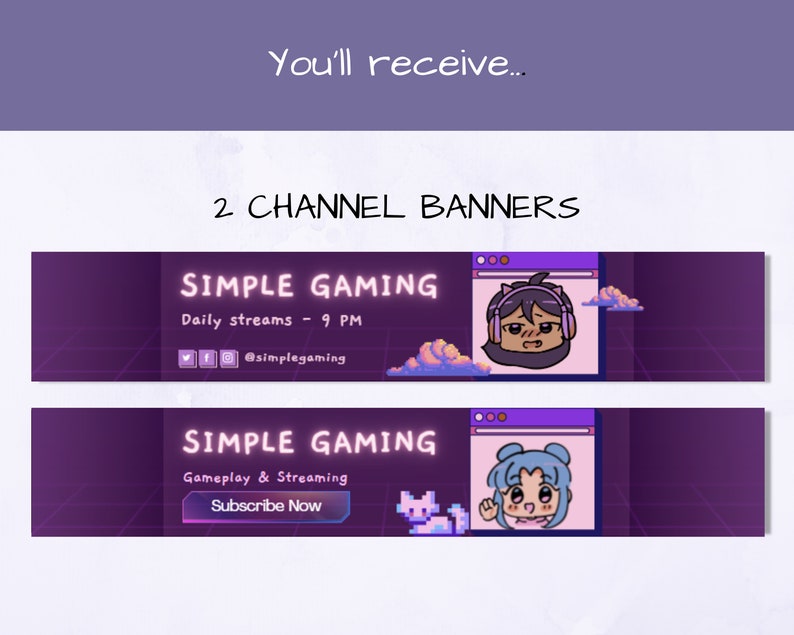 Youtube Branding Kit | Gaming | Banner, Intros and Outros | Editable ...