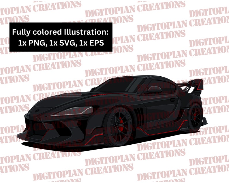 MK5 Supra Hycade JDM Car Colored Clipart Vector Art - Etsy