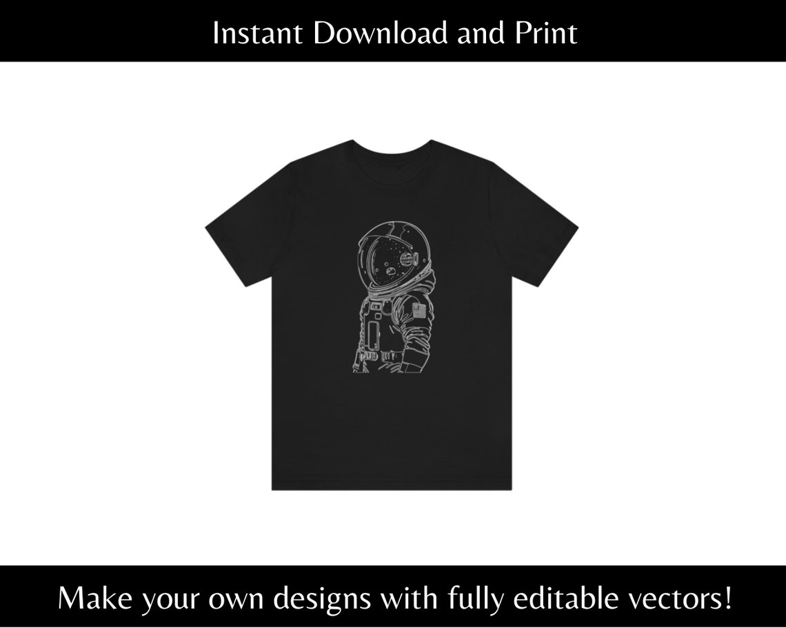 Astronaut Spaceman | NASA Space Inspired Clipart Vector Art Silhouette ...