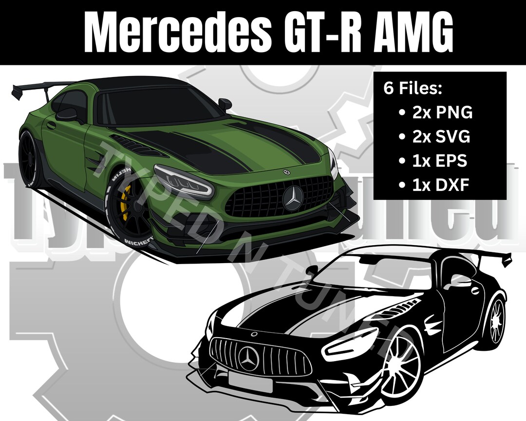 Mercedes GTR AMG | Sportscar Car Clipart Vector Art Silhouette | Svg ...