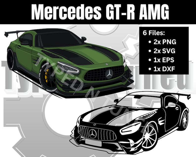 Mercedes GTR AMG | Sportscar Car Clipart Vector Art Silhouette | Svg ...