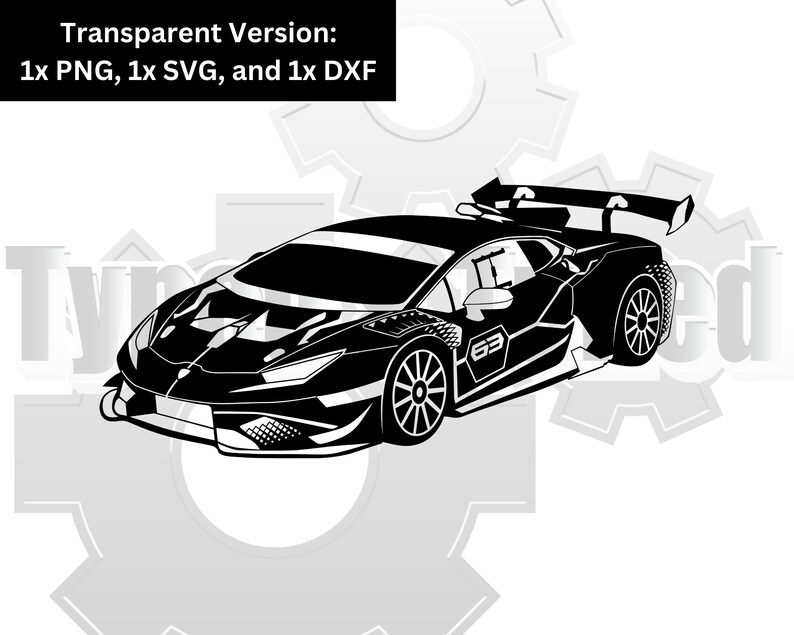 Huracan Super Trofeo | Lamborghini Custom Clipart Vector Art Silhouette ...
