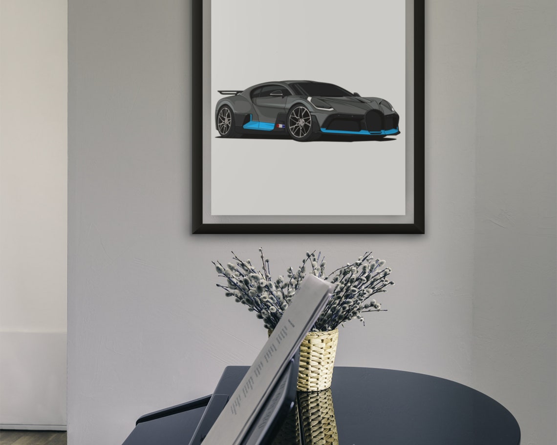 Bugatti Divo Supercar Hypercar Colored Clipart Vector Art Silhouette ...