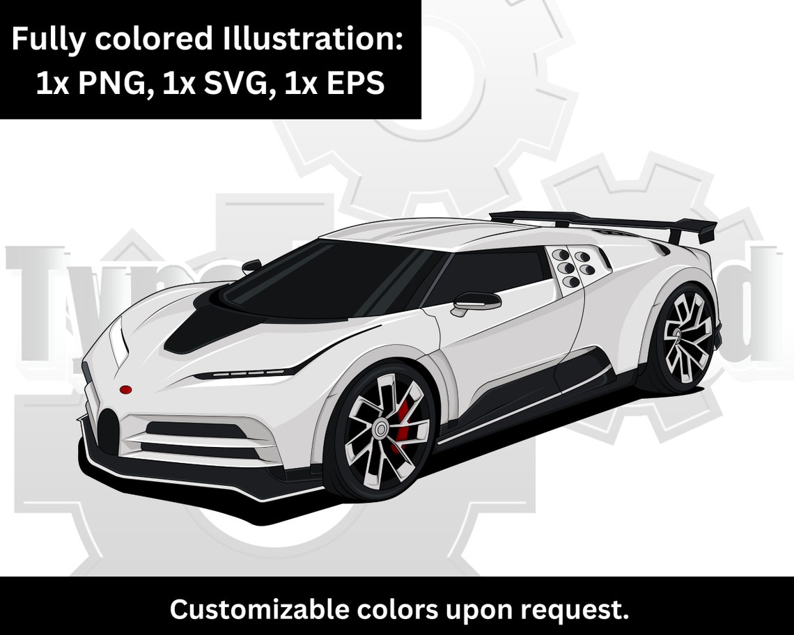 Bugatti Centodieci | Supercar Hypercar Clipart Vector Art Silhouette ...