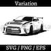 GTR R35 Car Inspired Clipart Vector Art Silhouette | Svg, Png, Dxf, Eps ...