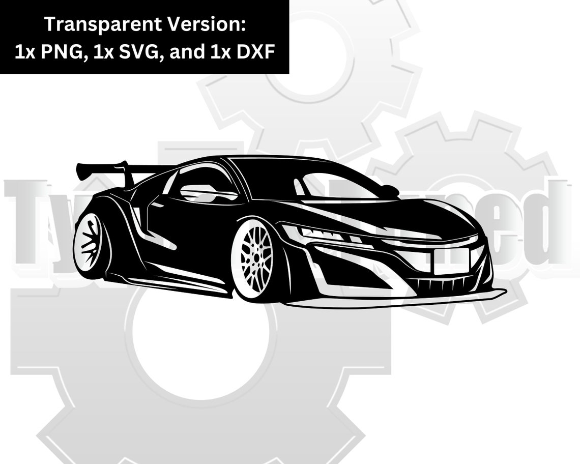 Acura NSX Liberty Walk | JDM Car Clipart Vector Art Silhouette | Custom ...