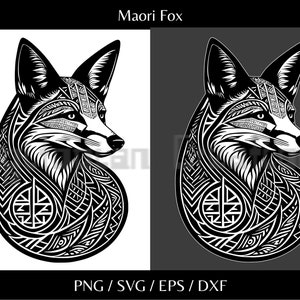 Maori Fox | Native Fox Tattoo Animal Clipart Vector Art Silhouette ...