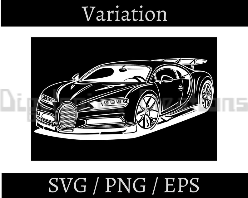 Bugatti Chiron Car Inspired Clipart Vector Art Silhouette | Svg, Png ...