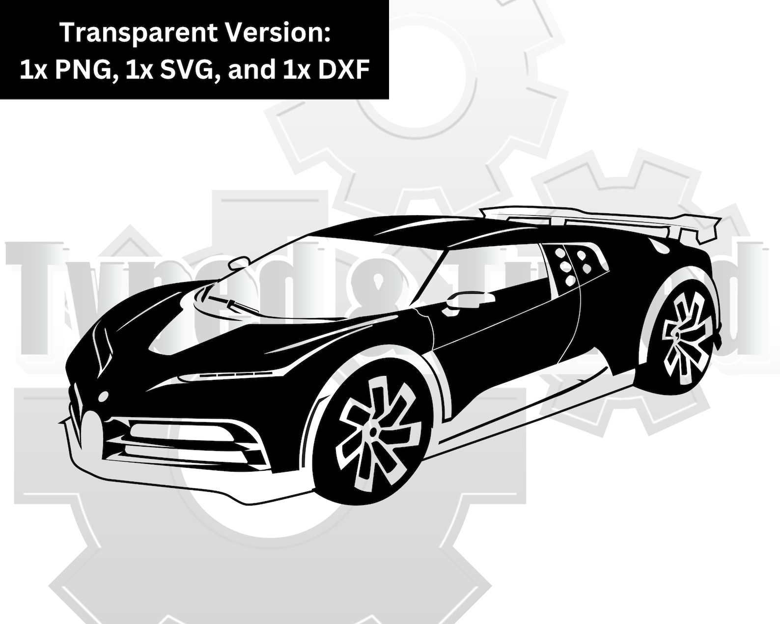 Bugatti Centodieci | Supercar Hypercar Clipart Vector Art Silhouette ...
