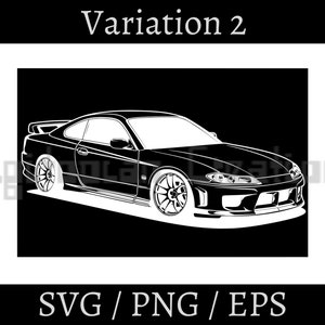 Silvia S15 Car Inspired Clipart Vector Art Silhouette | Svg, Png, Dxf ...
