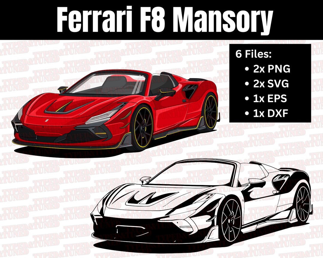 Mansory Ferrari F8 Modified Sports Car Clipart Vector Art - Etsy