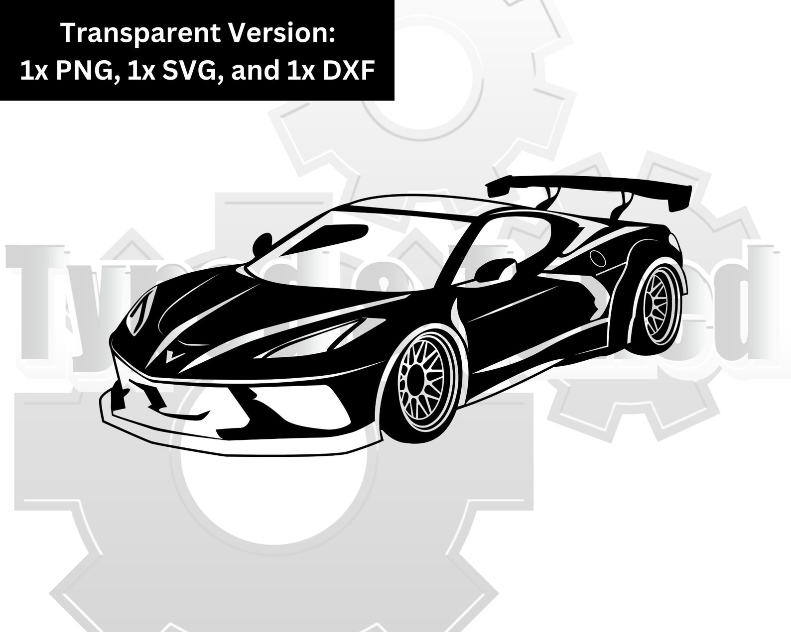 Corvette C8 ZR1, Stingray | Sportscar Clipart Vector Art Silhouette ...