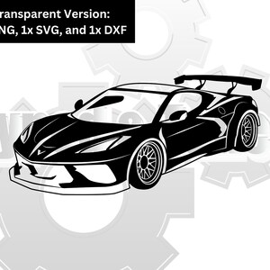 Corvette C8 ZR1, Stingray | Sportscar Clipart Vector Art Silhouette ...