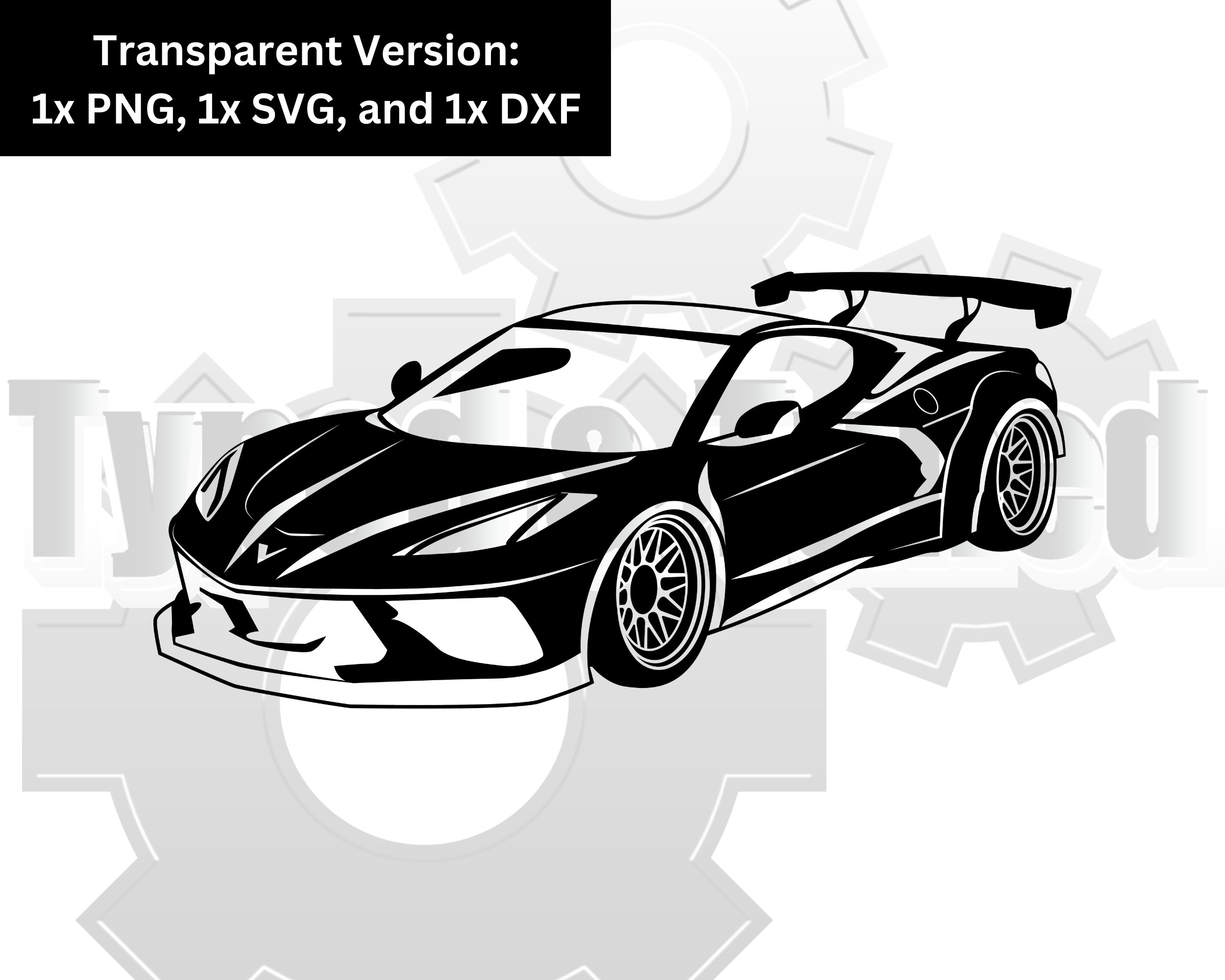 Corvette C8 ZR1, Stingray | Sportscar Clipart Vector Art Silhouette ...