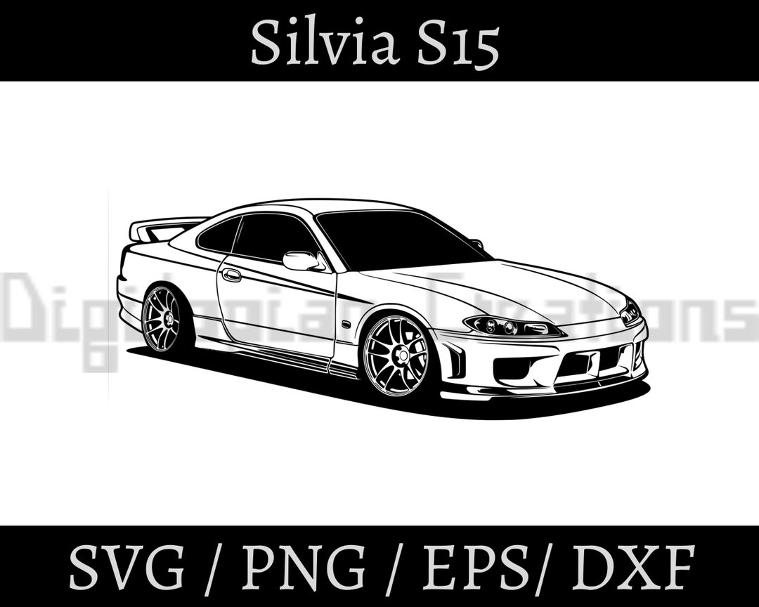 Silvia S15 Car Inspired Clipart Vector Art Silhouette | Svg, Png, Dxf ...