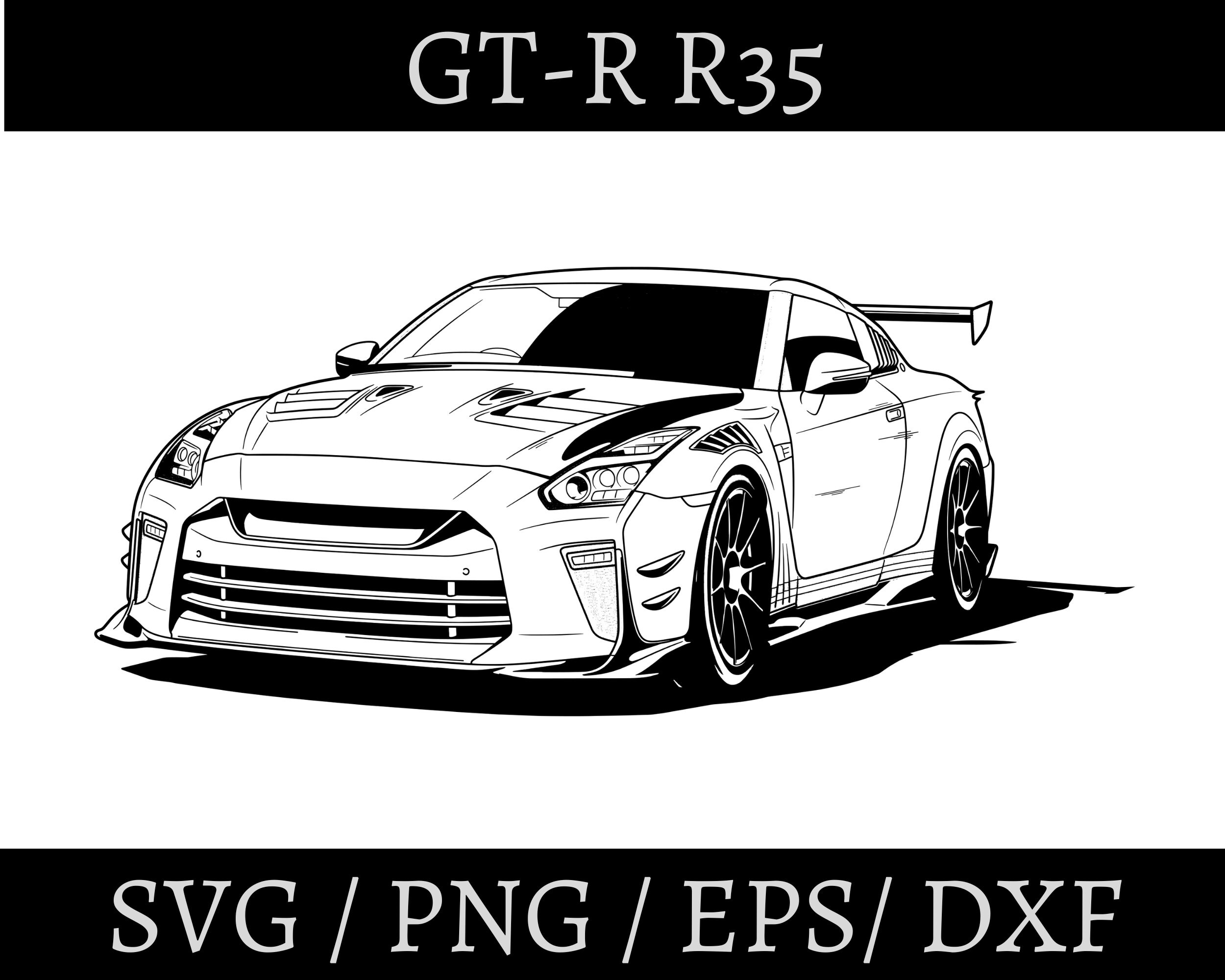 GTR R35 Car Inspired Clipart Vector Art Silhouette Svg Png - Etsy Australia
