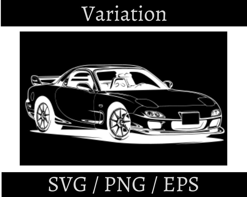 Buy RX7 RX-7 Car Inspired Clipart Vector Art Silhouette Svg Online in ...