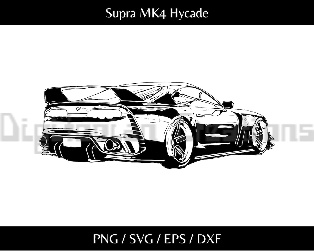 Supra MK4 Hycade | JDM Car Clipart Vector Art Silhouette | Svg, Png, Dxf, Eps | Instant Download ...
