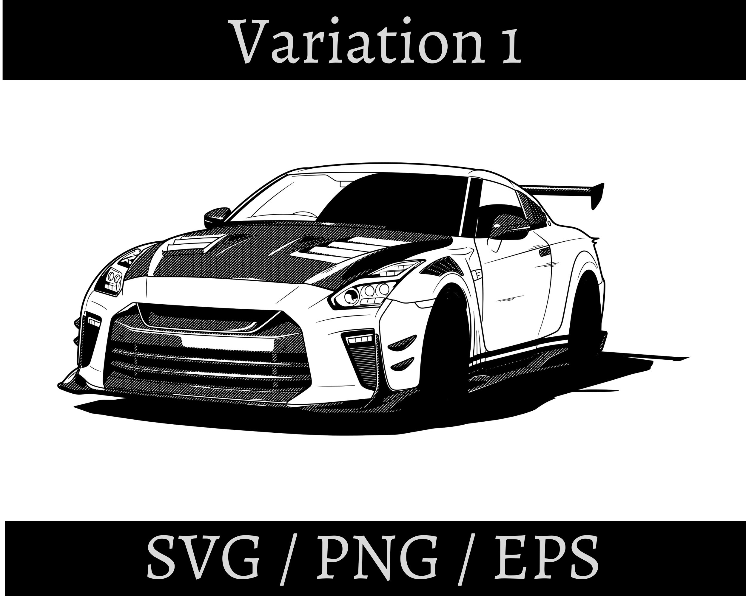 GTR R35 Car Inspired Clipart Vector Art Silhouette Svg Png - Etsy Australia