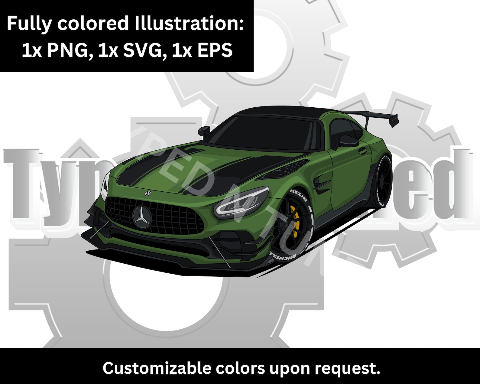Mercedes GTR AMG | Sportscar Car Clipart Vector Art Silhouette | Svg ...