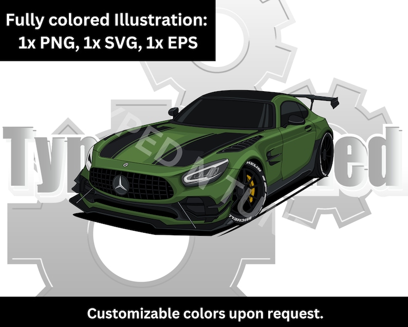 Mercedes GTR AMG | Sportscar Car Clipart Vector Art Silhouette | Svg ...