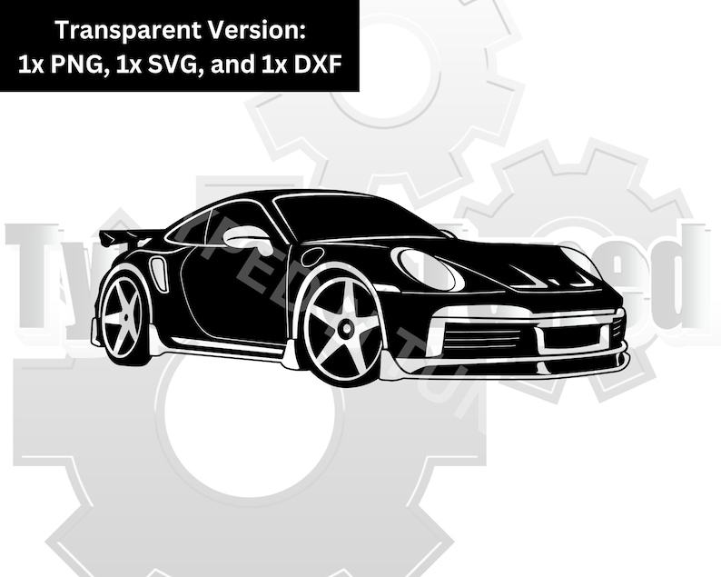 Porsche 911 | Modded Car Clipart Vector Art Silhouette | Svg, Png, Dxf ...