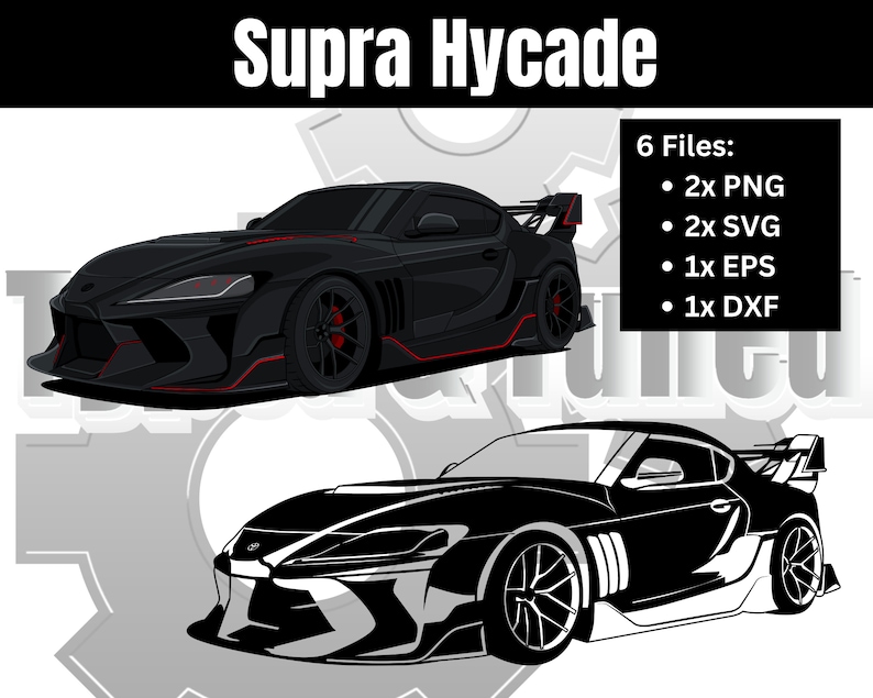 MK5 Supra Hycade | JDM Car Colored Clipart Vector Art Silhouette | Svg ...